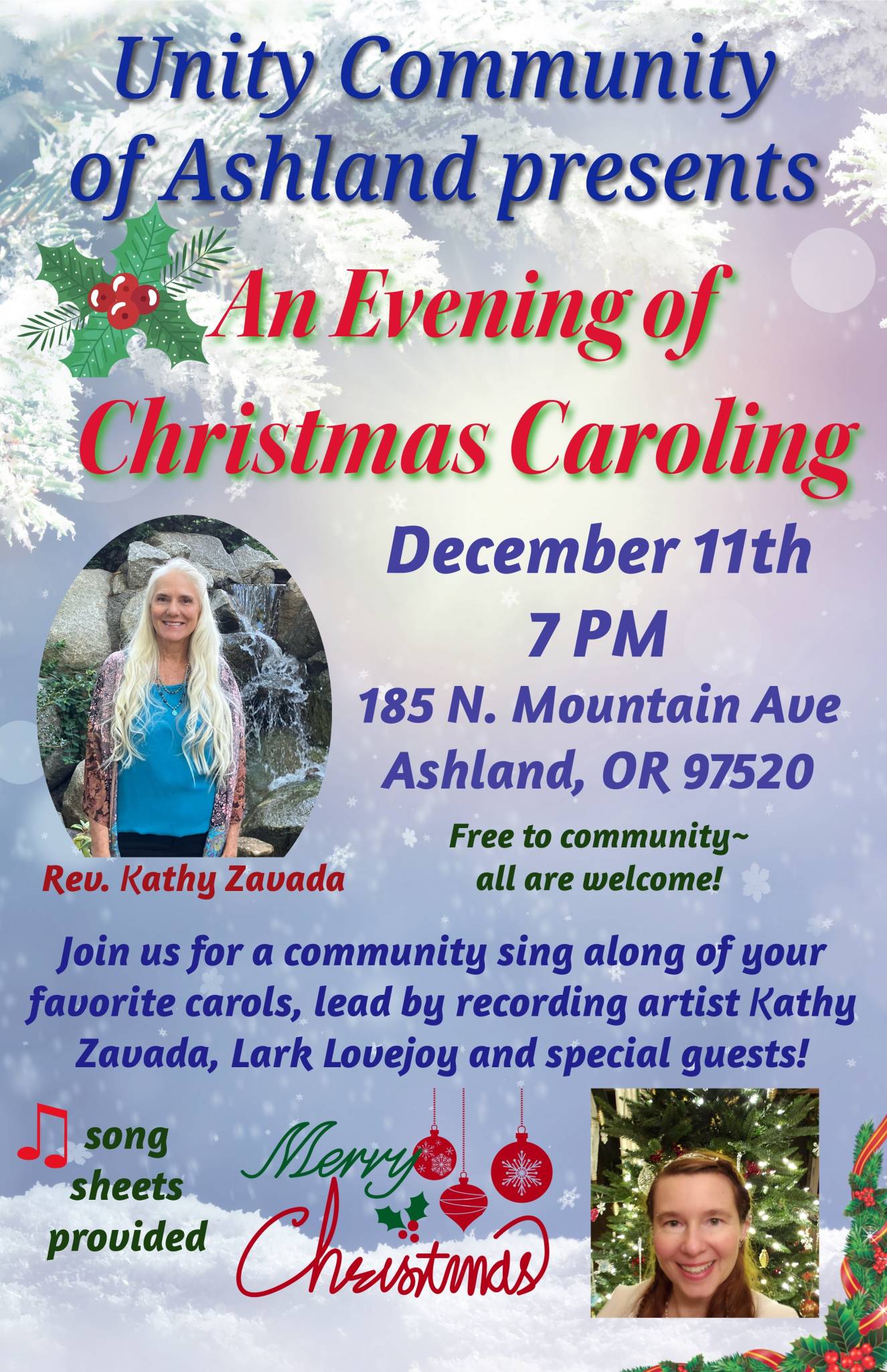 Christmas Carol Program - Unity Community of Ashland